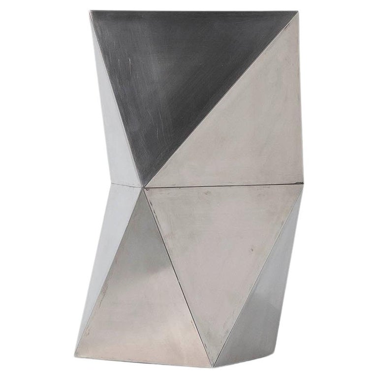 Rudolf Wolf Geometric Stainless Steel Sculpture 1981 For Sale at 1stDibs