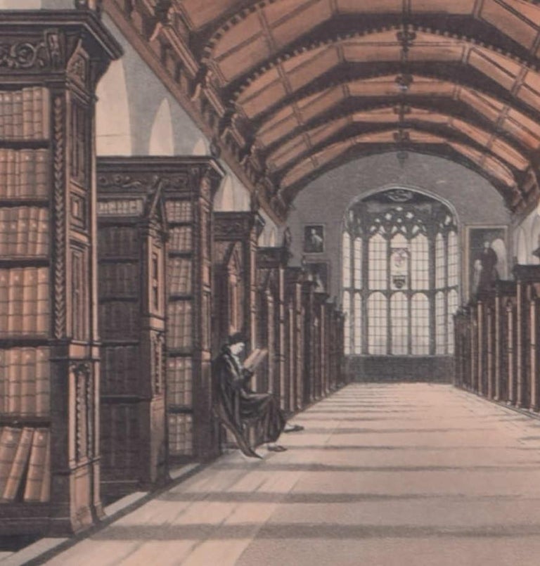 Rudolph Ackermann - St John's College, Cambridge Library engraving by ...