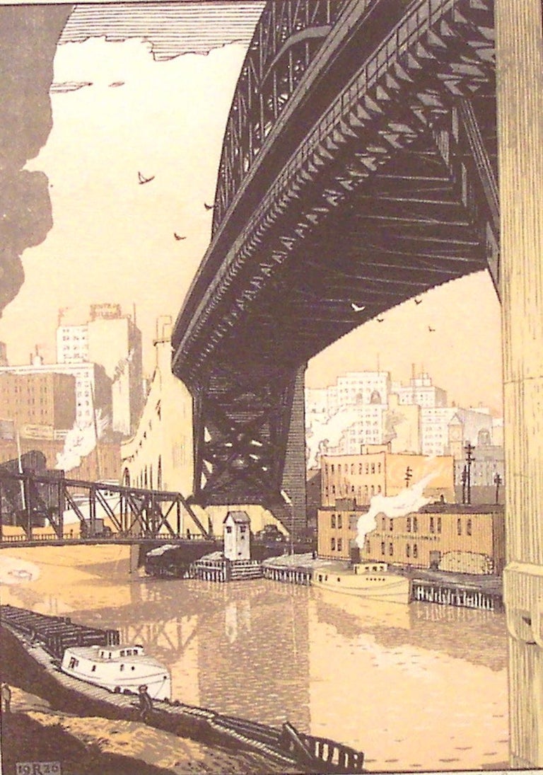 Rudolph Ruzicka - The High Level Bridge, Cleveland at 1stDibs
