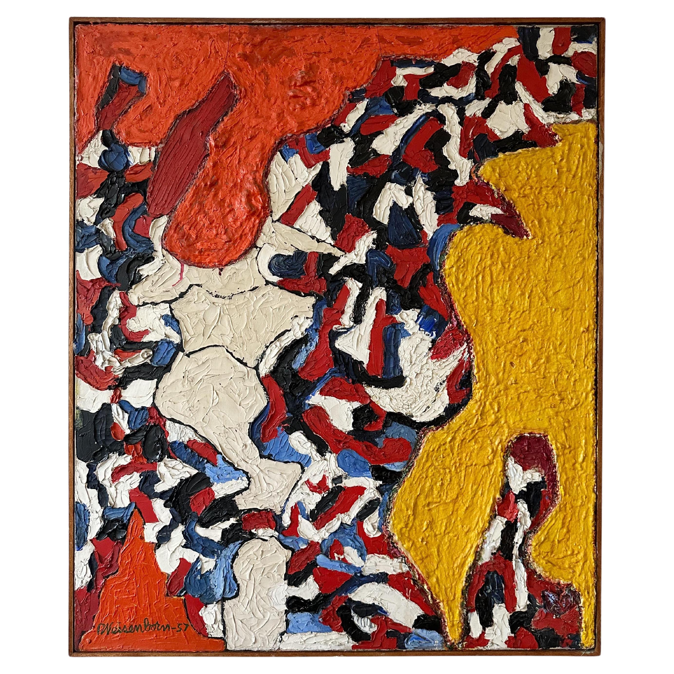 Rudolph Weisenborn (1879-1974) Abstract Oil on Canvas Circa 1957 For ...