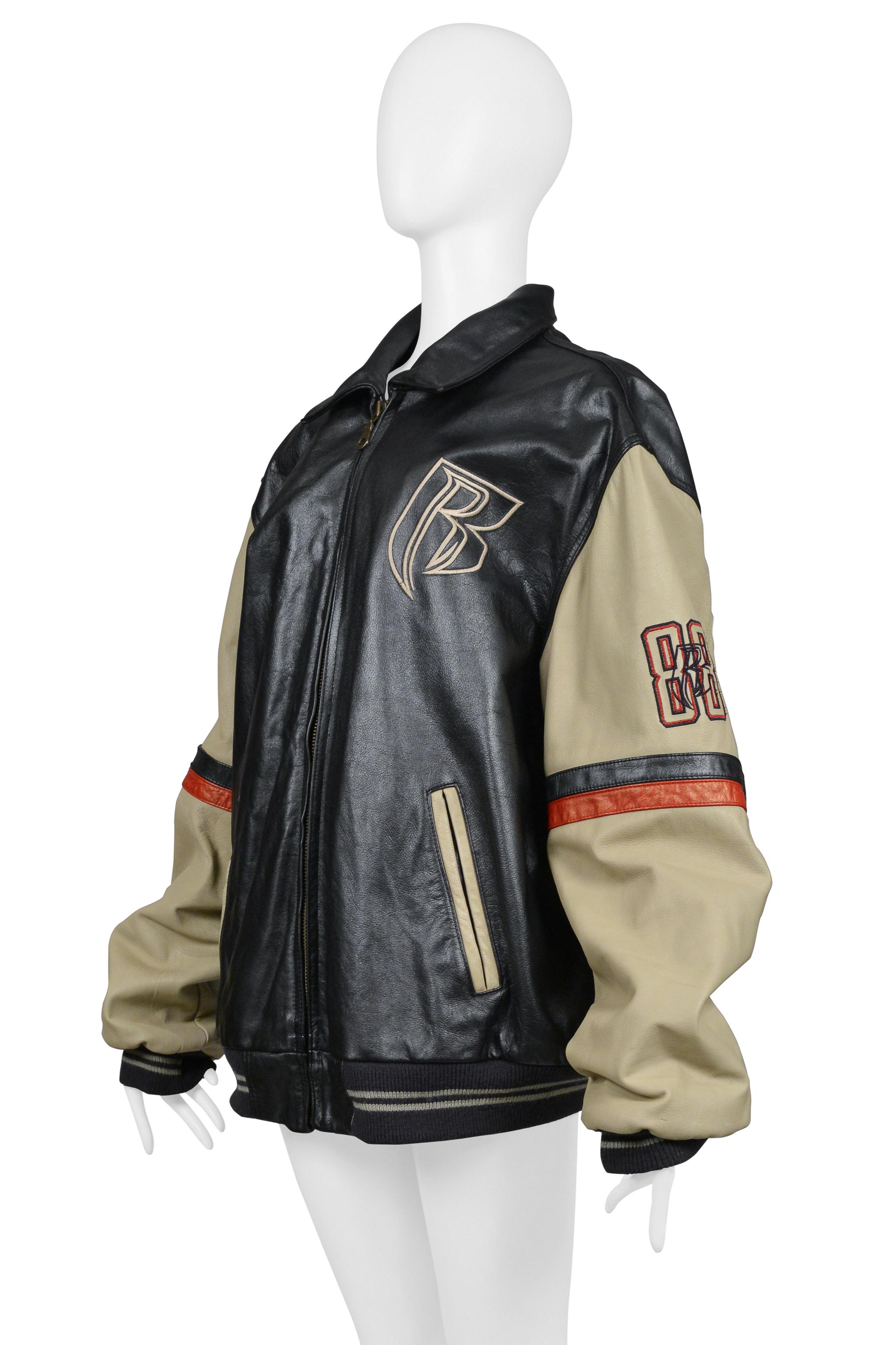 Ruff Ryders Unisex Leather Bomber Jacket For Sale at 1stDibs