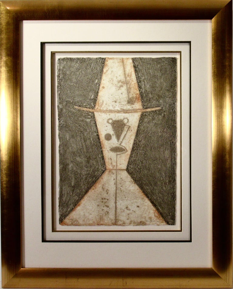 Rufino Tamayo - "Cabeza con Sombrero" - Mixografia En vente sur 1stDibs