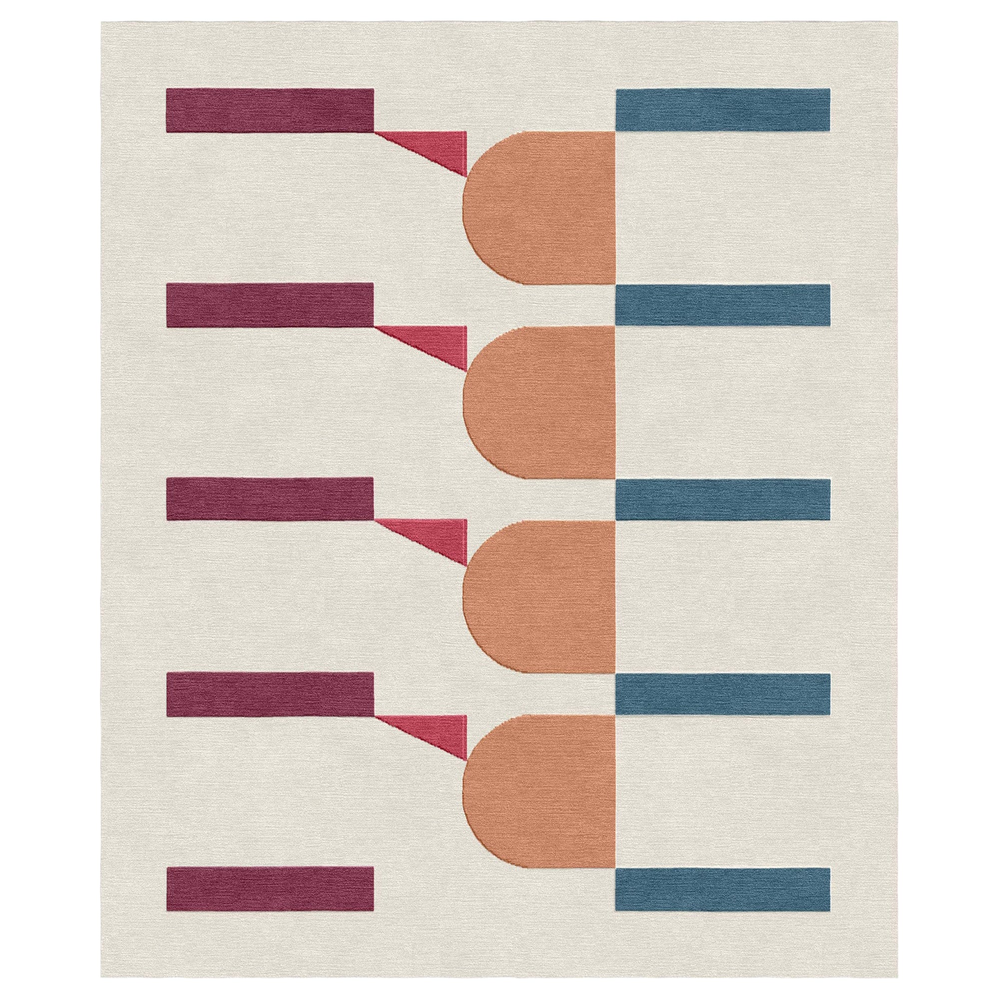 Roman, Colorful Designer Wool Silk Rug For Sale at 1stDibs