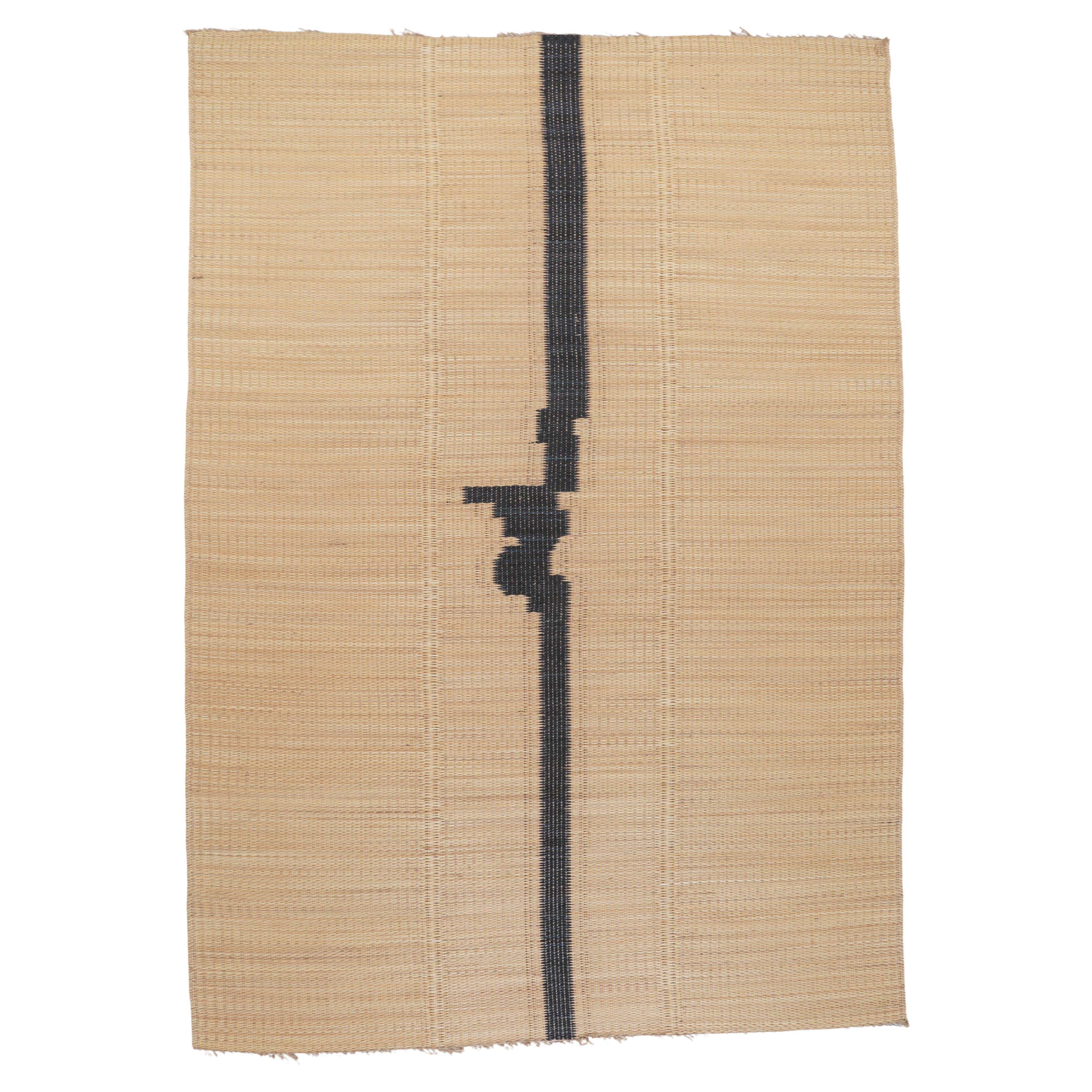 Contemporary handcrafted graphic Runner Rug in natural fiber La Fibre ...