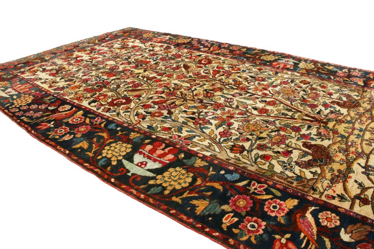 Antique Bakhtiari Traditional in Yellow and Green Floral Pattern by Rug ...