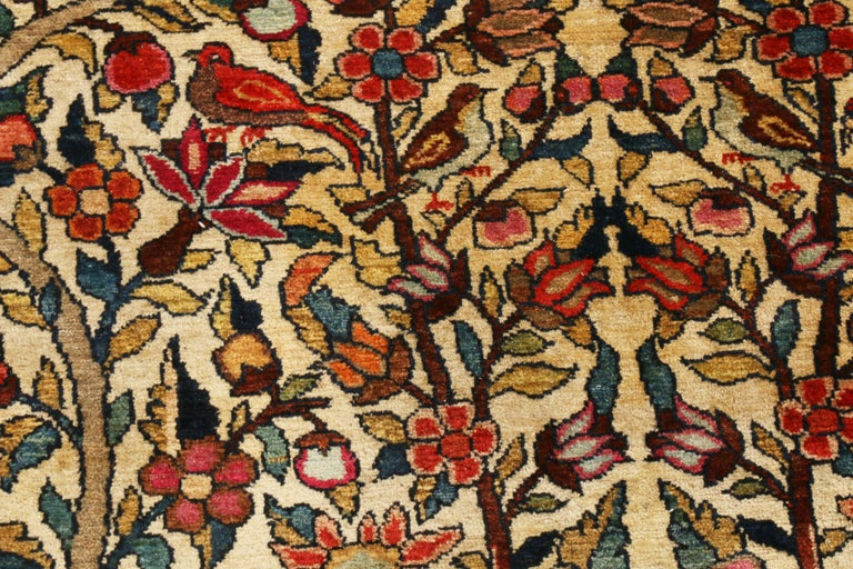 Antique Bakhtiari Traditional in Yellow and Green Floral Pattern by Rug ...