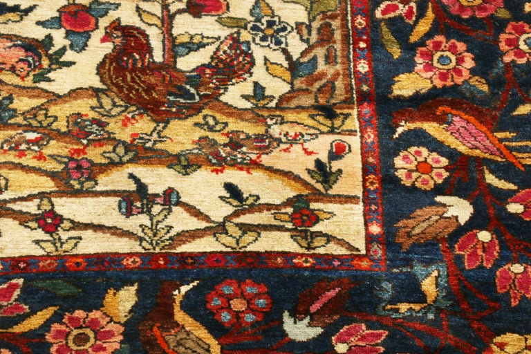 Antique Bakhtiari Traditional in Yellow and Green Floral Pattern by Rug ...