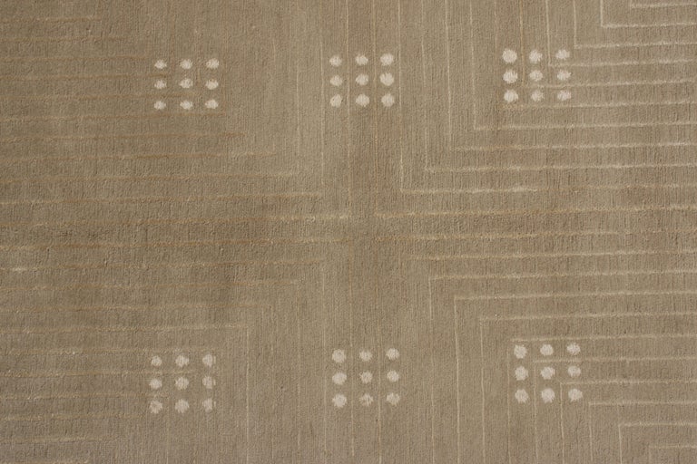 Rug and Kilim's Austrian Art Deco Style Rug in Beige Brown Geometric ...
