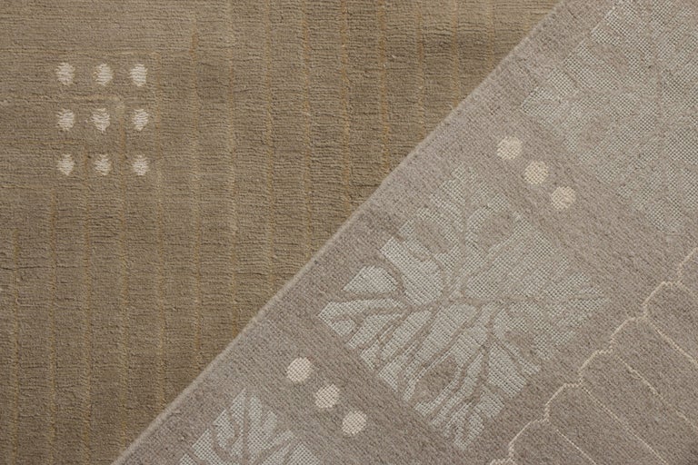 Rug and Kilim's Austrian Art Deco Style Rug in Beige Brown Geometric ...