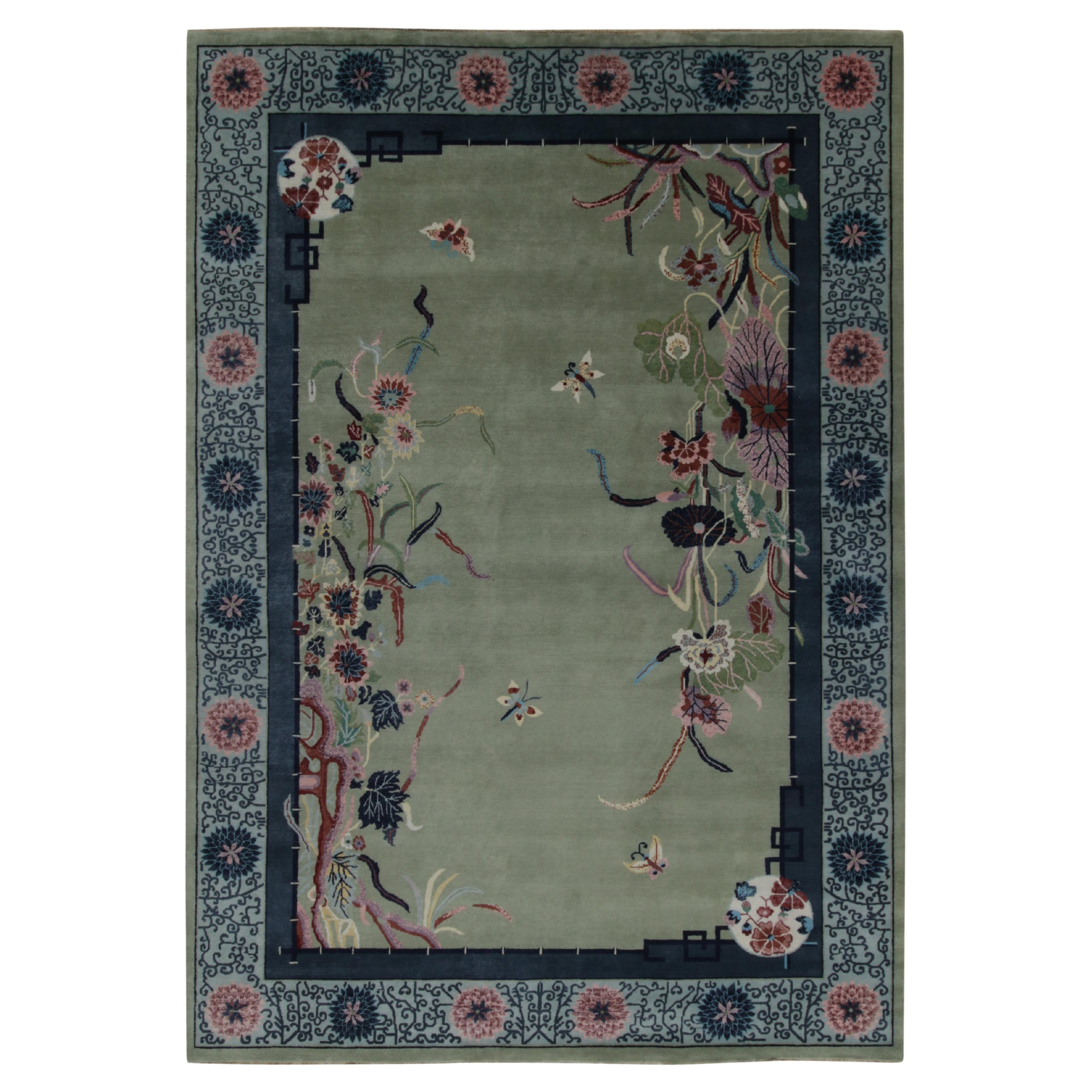 Tapis et tapis Kilim de style Art Déco chinois en vert avec motifs ...