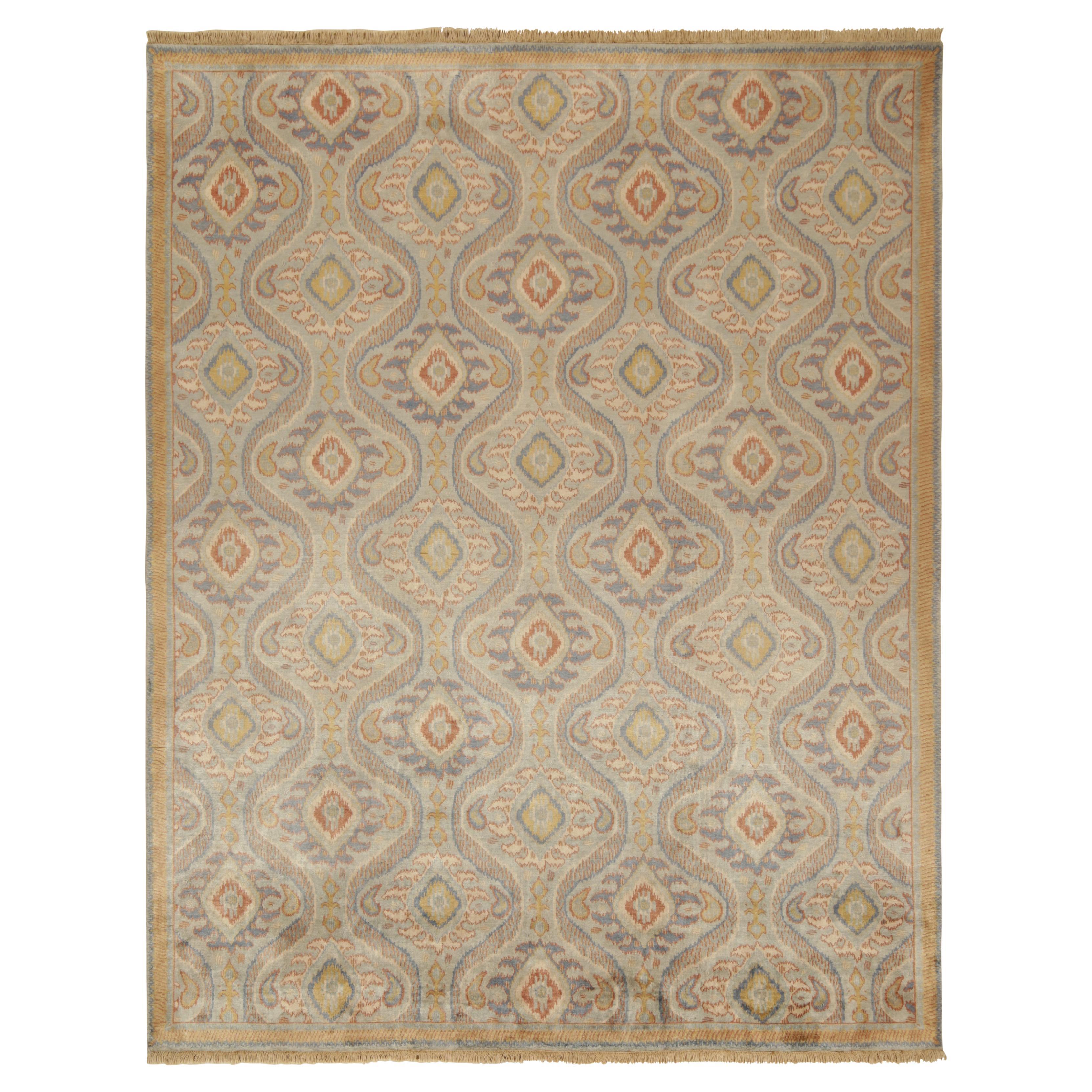 Rug and Kilim’s Classic Ikats Style Rug with Red, Gray and Gold ...