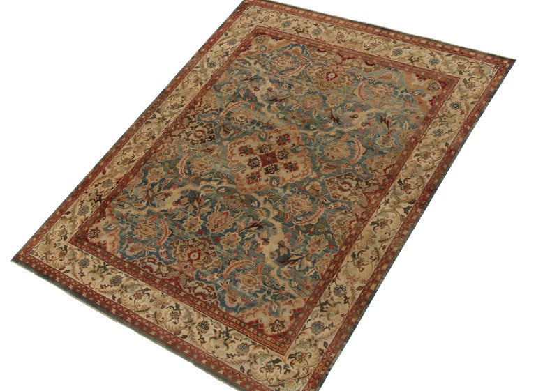 Rug and Kilim’s Classic Persian style rug in Blue and Beige-Brown ...
