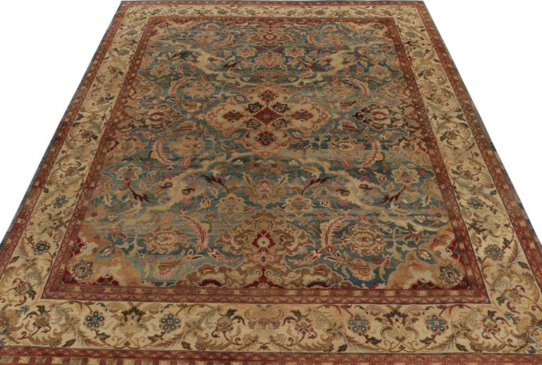 Rug and Kilim’s Classic Persian style rug in Blue and Beige-Brown ...