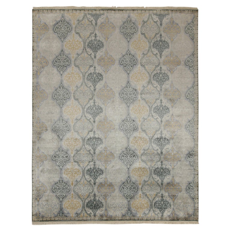 Rug and Kilim’s Classic Style Rug with Grey, Beige and Gold Pattern For ...