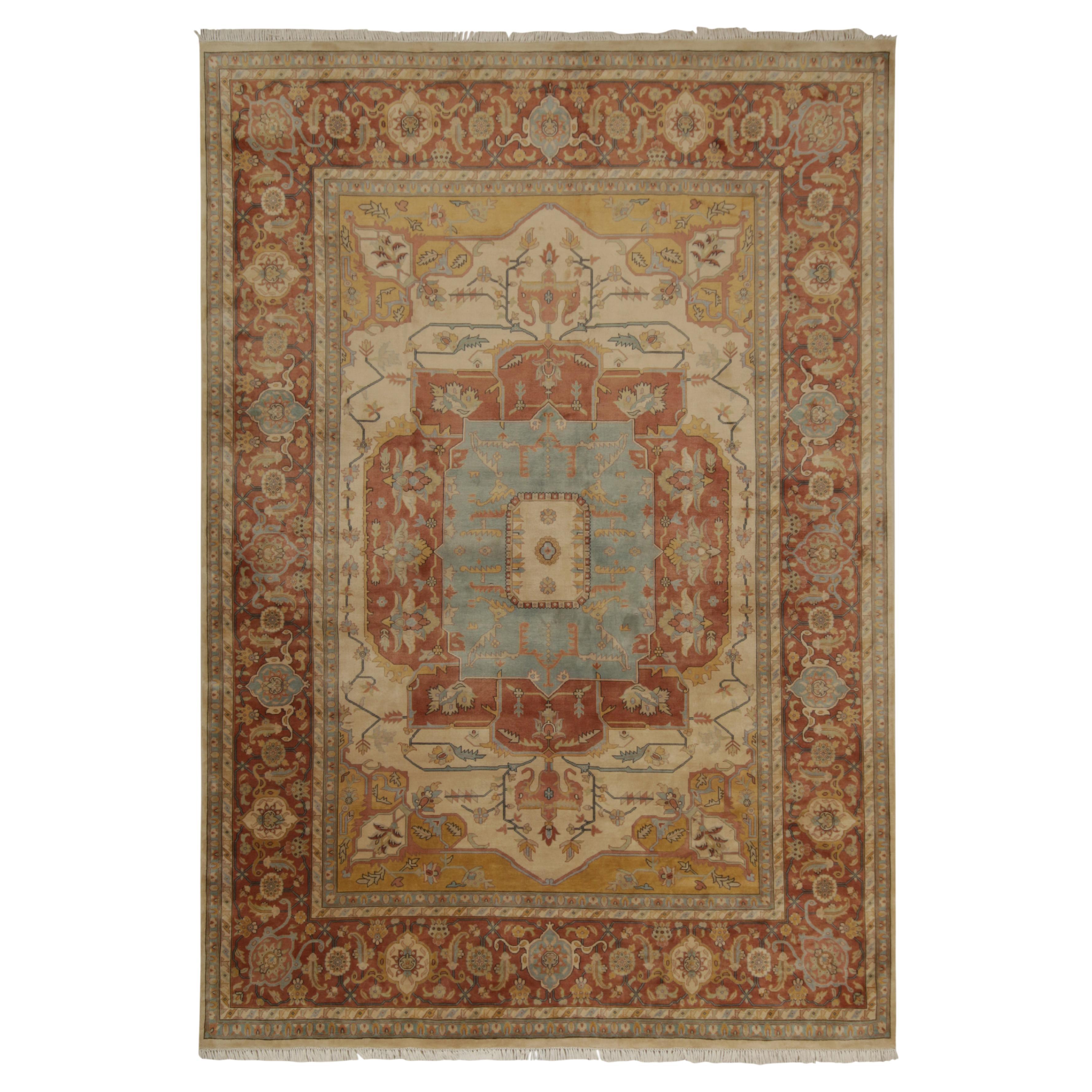 Rug and Kilim’s Classic Style Rug in Gold Medallion Style with Red ...