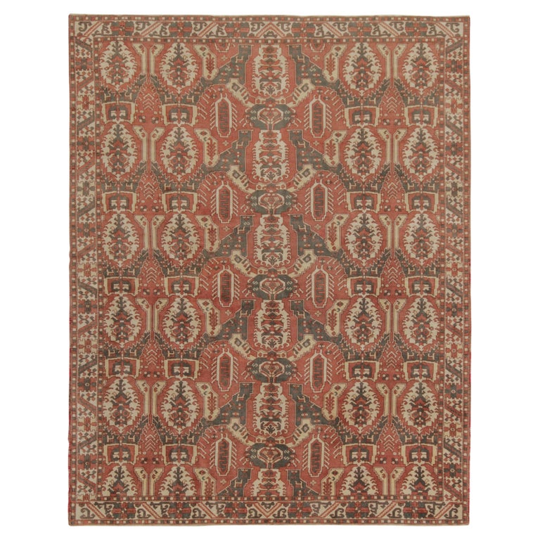 Rug and Kilim’s Classic Tribal style Rug in Brick Red with Geometric ...