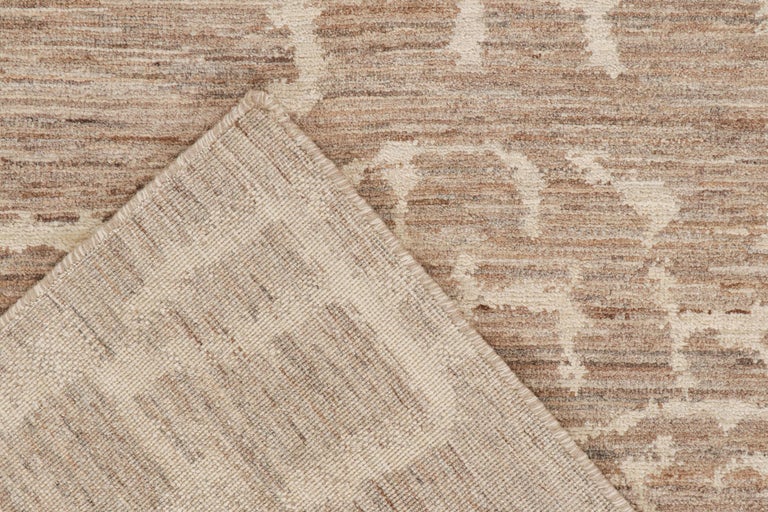Rug and Kilim’s Contemporary Abstract Rug with Beige-Brown Geometric ...