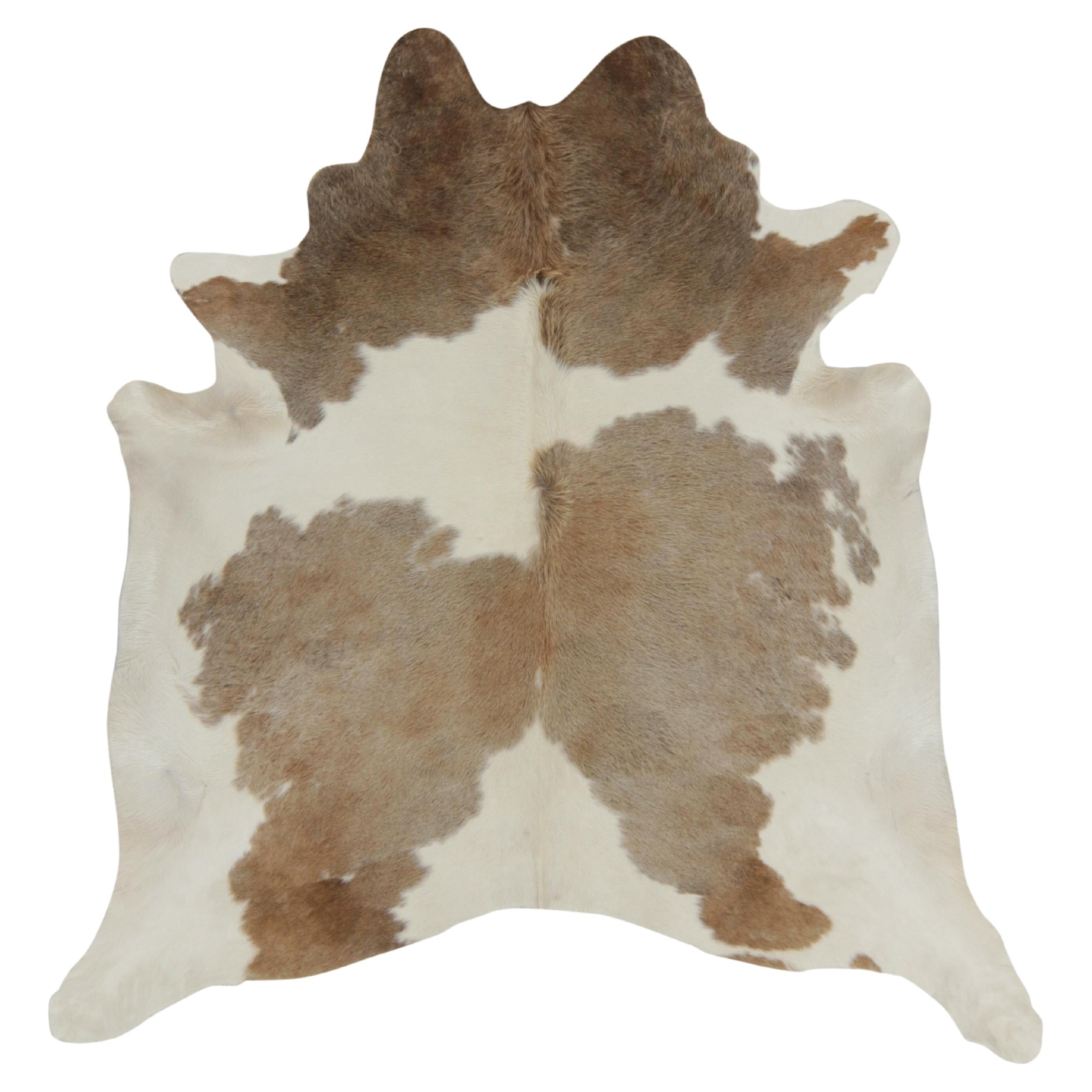 Rug and Kilim’s Contemporary Cowhide Rug in White and Beige-Brown For ...