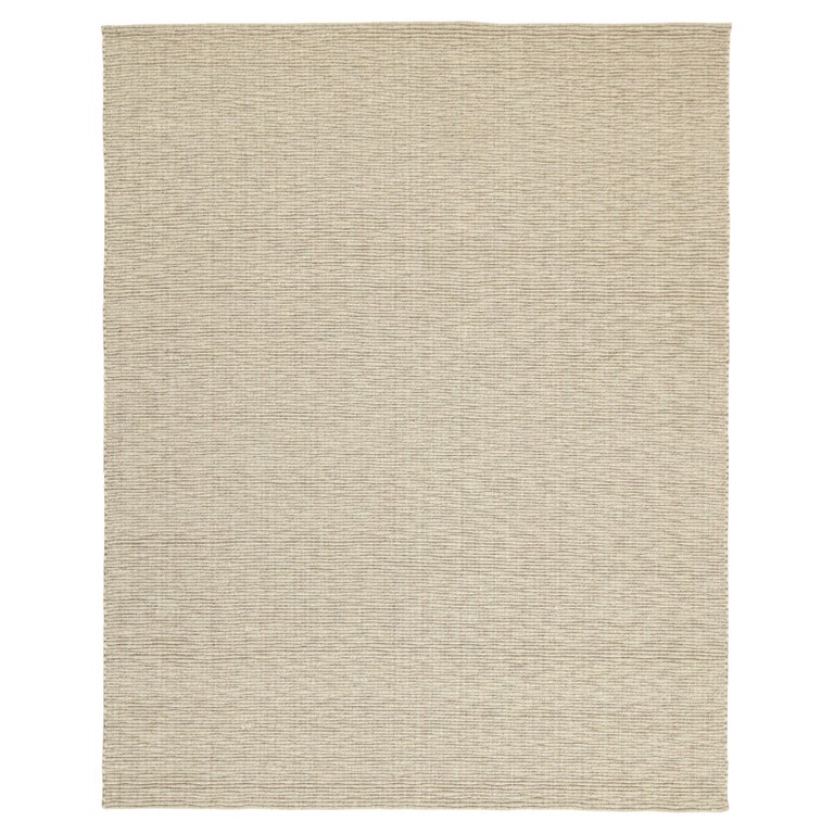 Rug and Kilim’s Contemporary Custom Handwoven rug in Beige and White ...