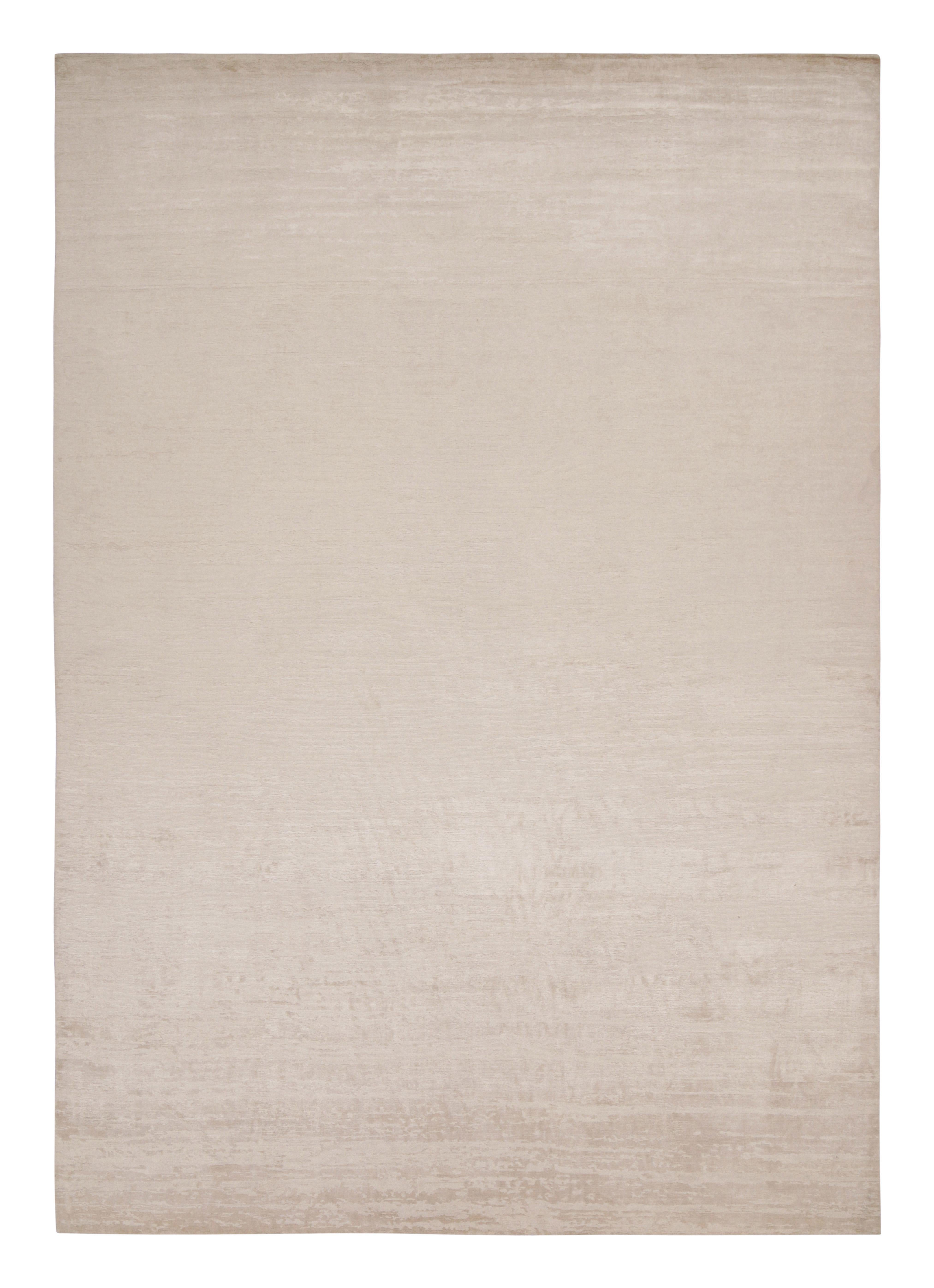 Rug and Kilim’s Contemporary Custom rug in Solid Beige Tones For Sale ...