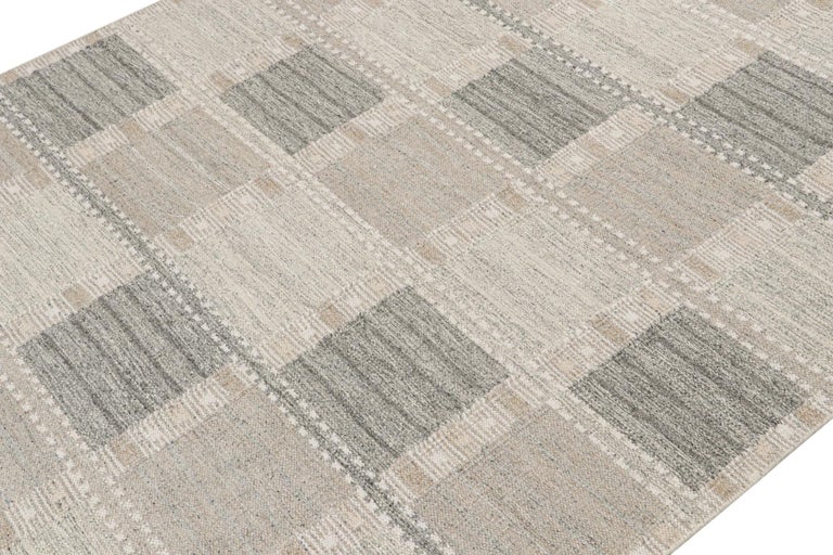 Rug and Kilim’s Custom Scandinavian Style kilim in with Geometric ...