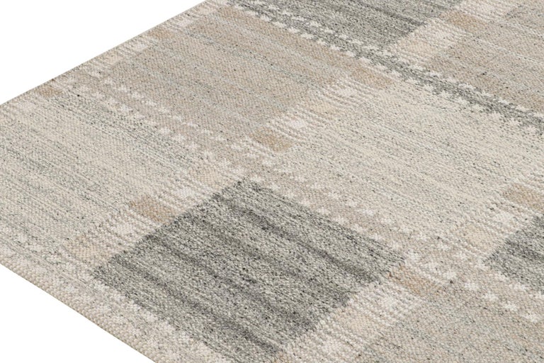 Rug and Kilim’s Custom Scandinavian Style kilim in with Geometric ...