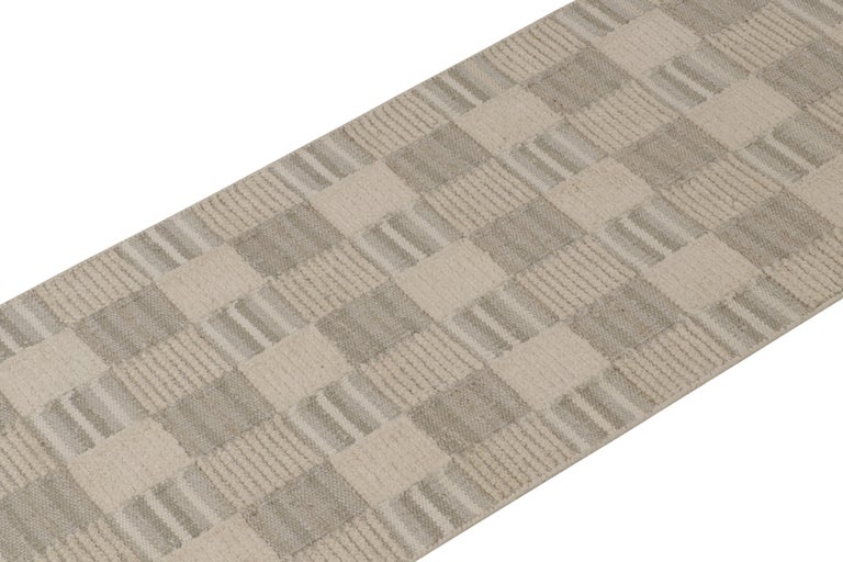 Rug and Kilim’s Custom Scandinavian Style Kilim Runner in Greige ...