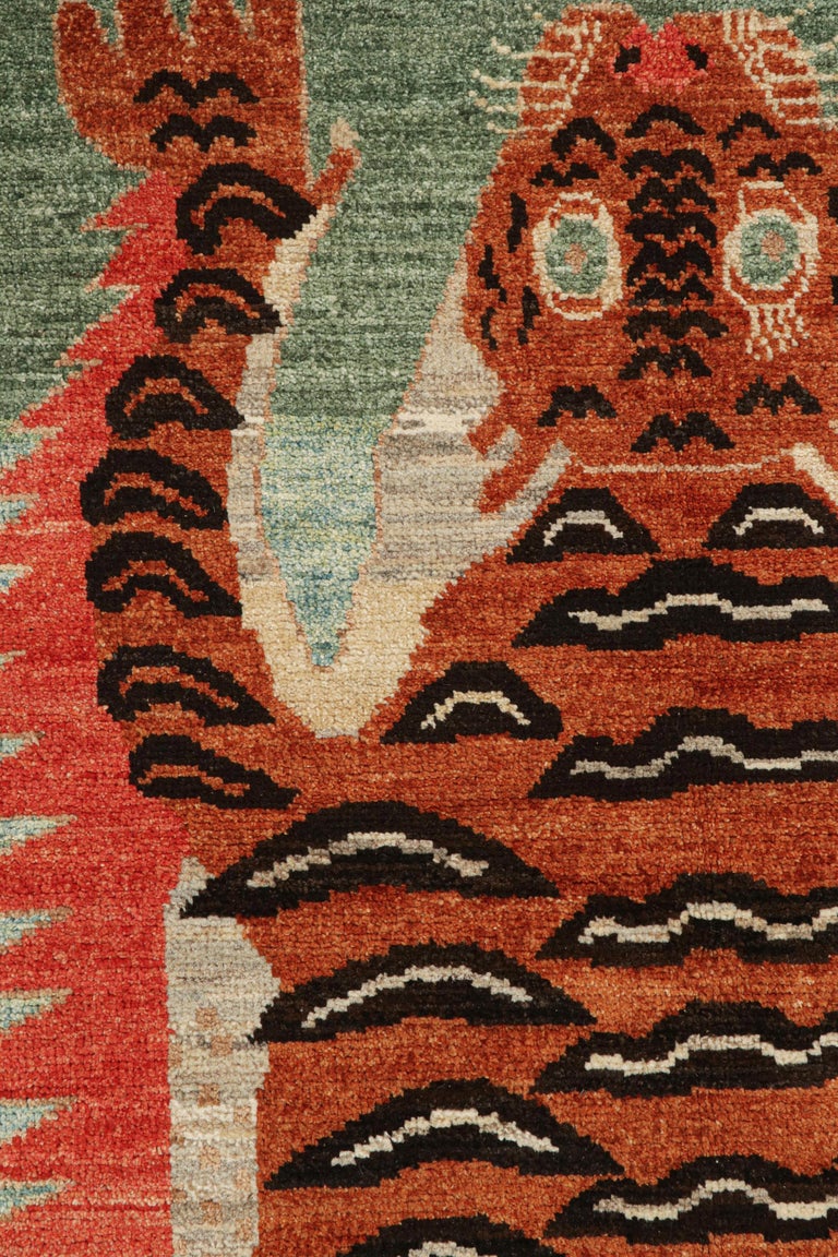 Rug and Kilim’s Custom Tiger-Skin Runner with Orange and Brown ...