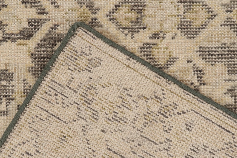 Rug and Kilim’s Distressed Persian Style Runner in Gray with Beige ...