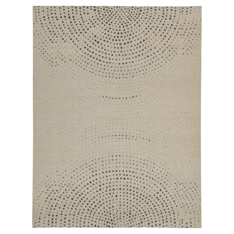 Rug and Kilim’s Distressed Style Abstract Rug in Beige, Blue and Green ...