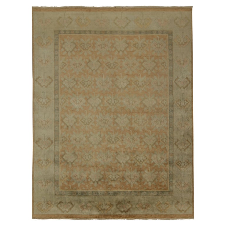 Rug and Kilim’s European Style Rug with Orange, Blue and Pink Floral ...