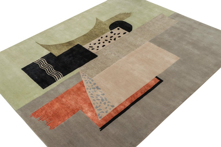 Rug and Kilim’s French Art Deco Style Rug with Polychromatic Geometric ...