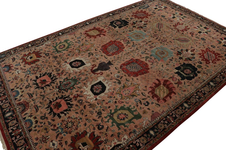 Rug and Kilim’s Persian Style rug in Pink with Polychromatic Floral ...