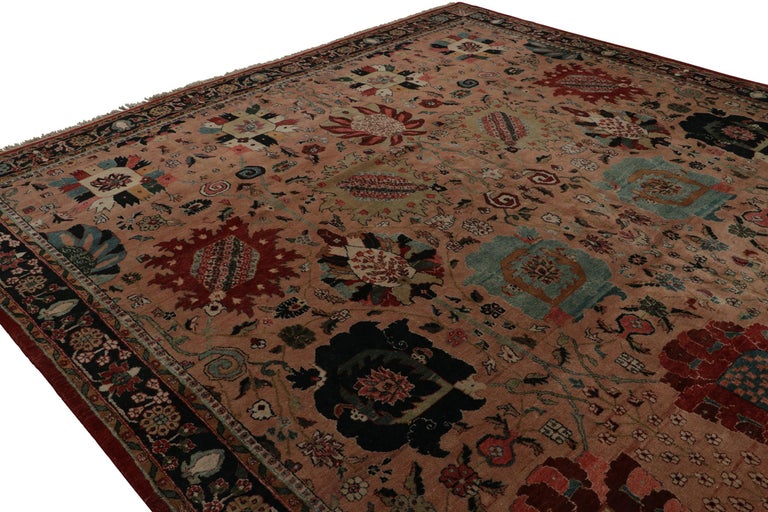 Rug and Kilim’s Persian Style rug in Pink with Polychromatic Floral ...