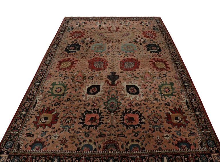 Rug and Kilim’s Persian Style rug in Pink with Polychromatic Floral ...