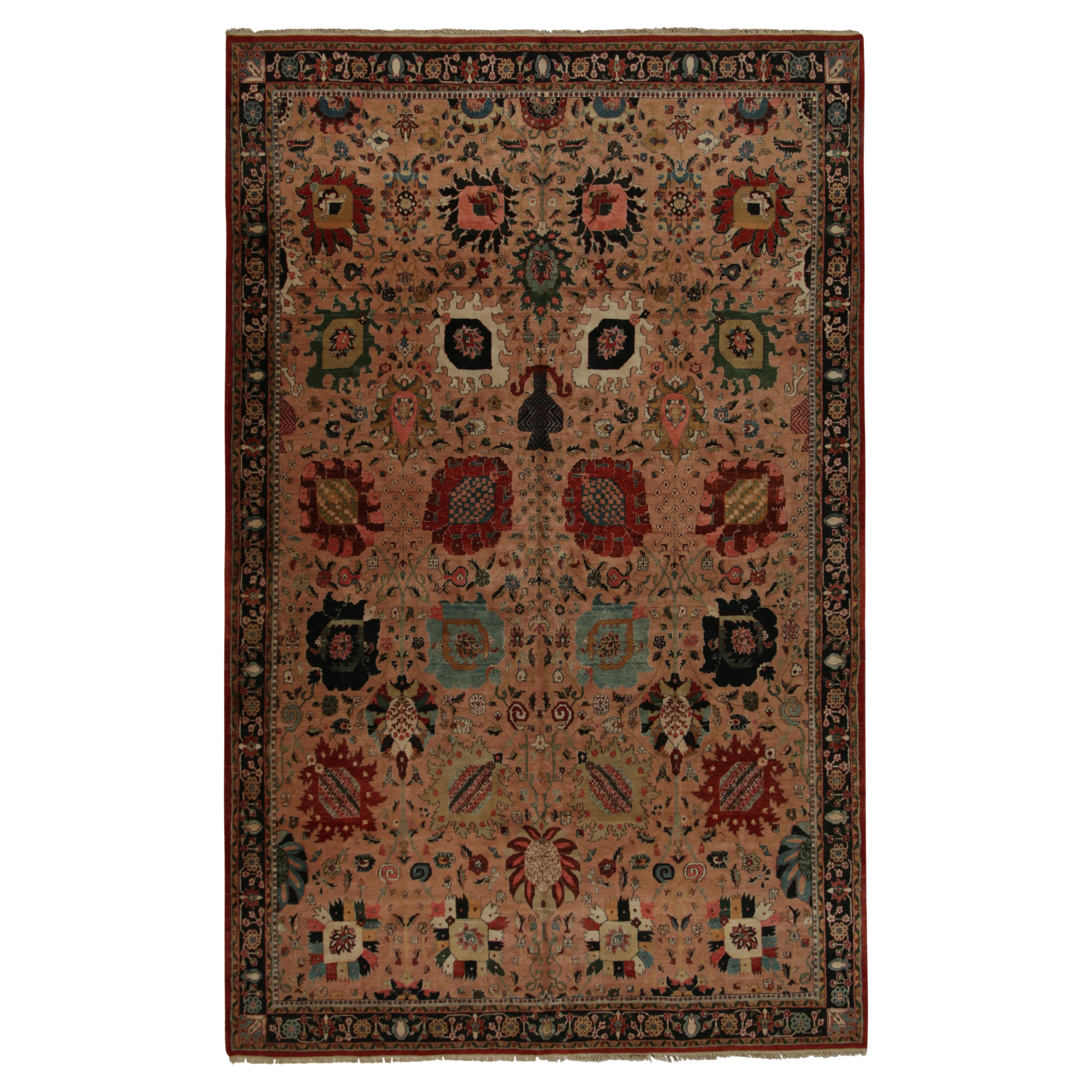 Rug and Kilim’s Persian Style rug in Pink with Polychromatic Floral ...