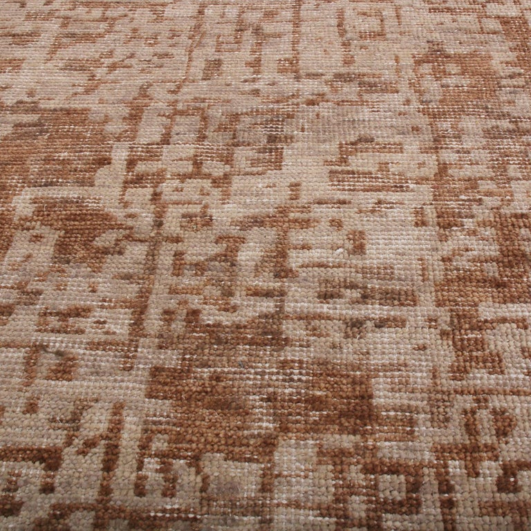 Rug and Kilim’s Homage Modern Geometric Beige Brown Wool Custom Rug For ...