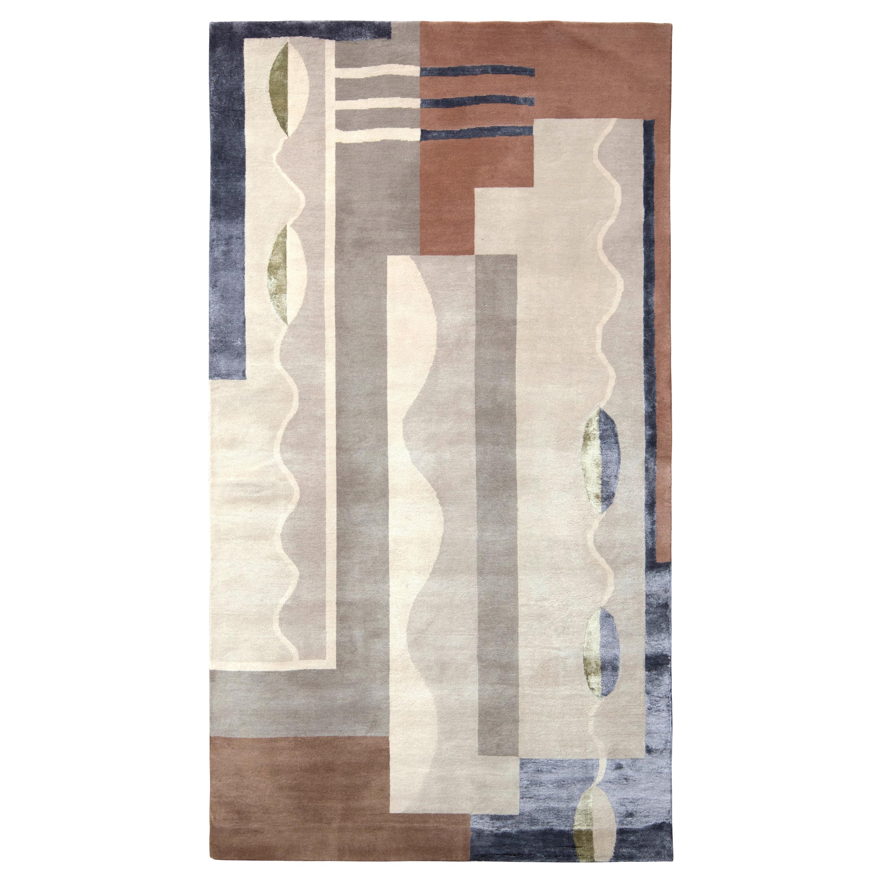 Rug and Kilim’s French Art Deco Style Rug with Polychromatic Geometric ...