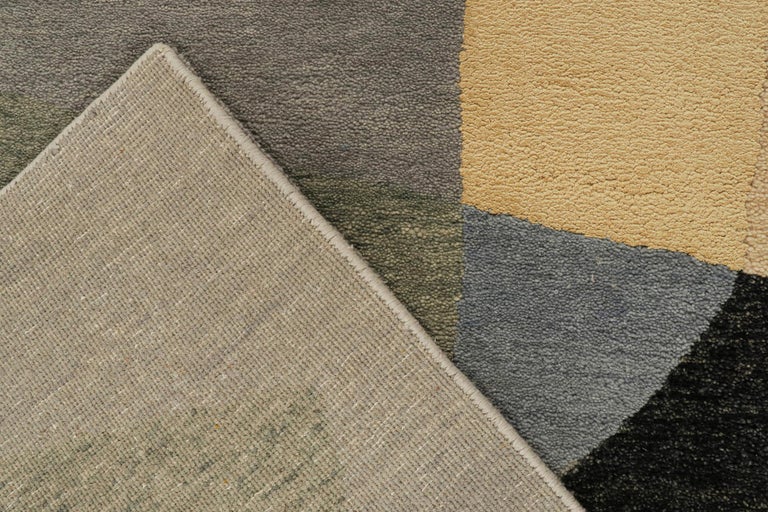 Rug and Kilim’s Mid Century Modern Style Rug in Gray with Geometric ...