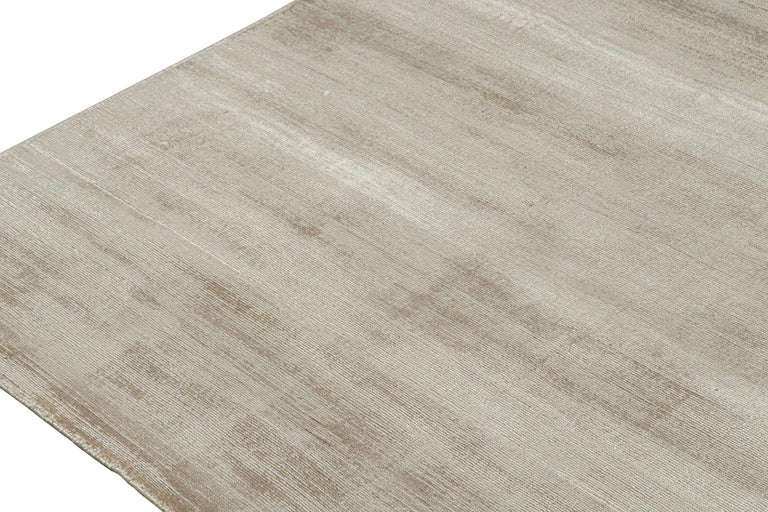 Rug and Kilim’s Modern Rug in Solid Beige For Sale at 1stDibs