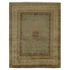 Rug and Kilim’s Classic Style Rug with Gray, Beige and Gold Floral ...