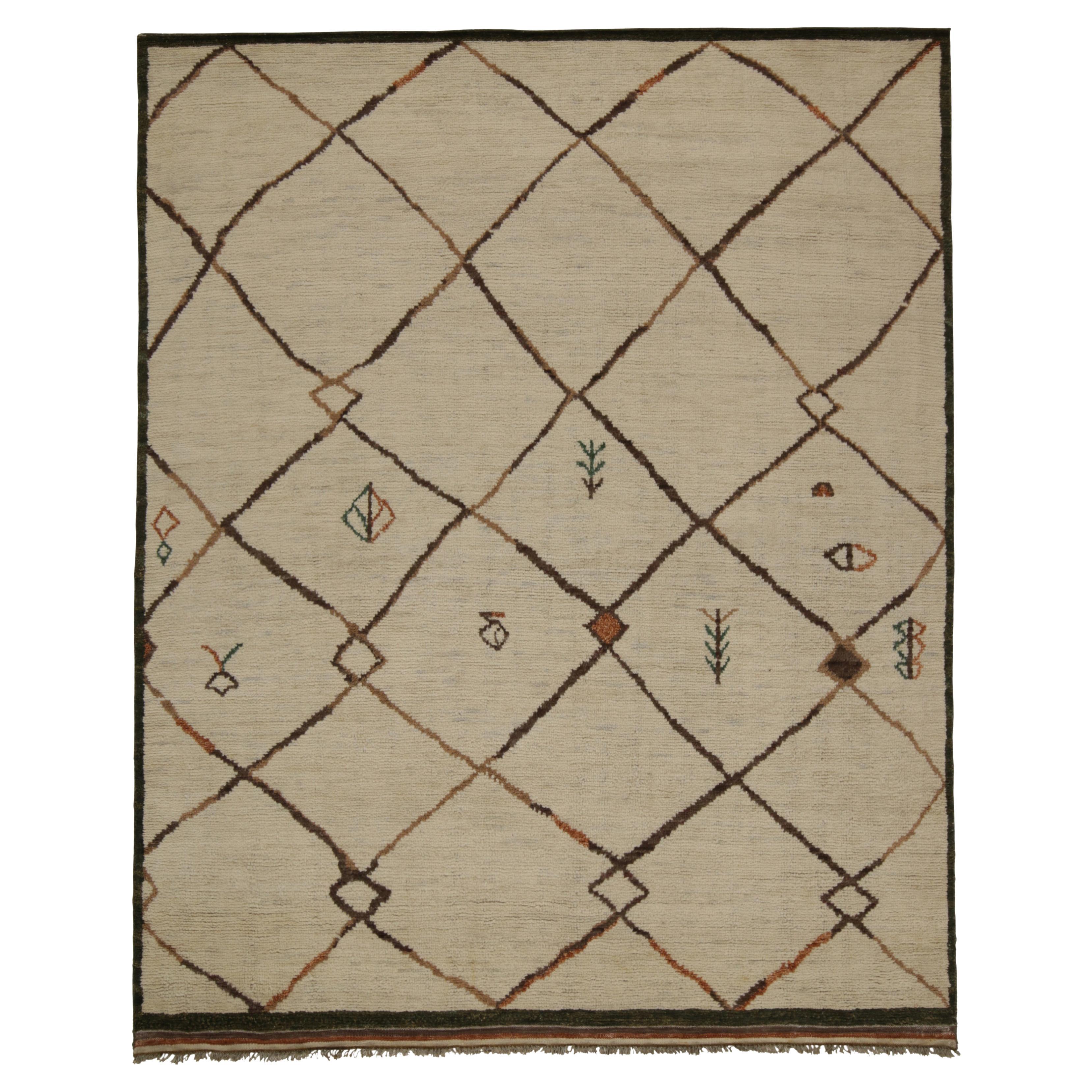 Rug and Kilim's Moroccan Style Contemporary Rug in Beige and Brown For ...
