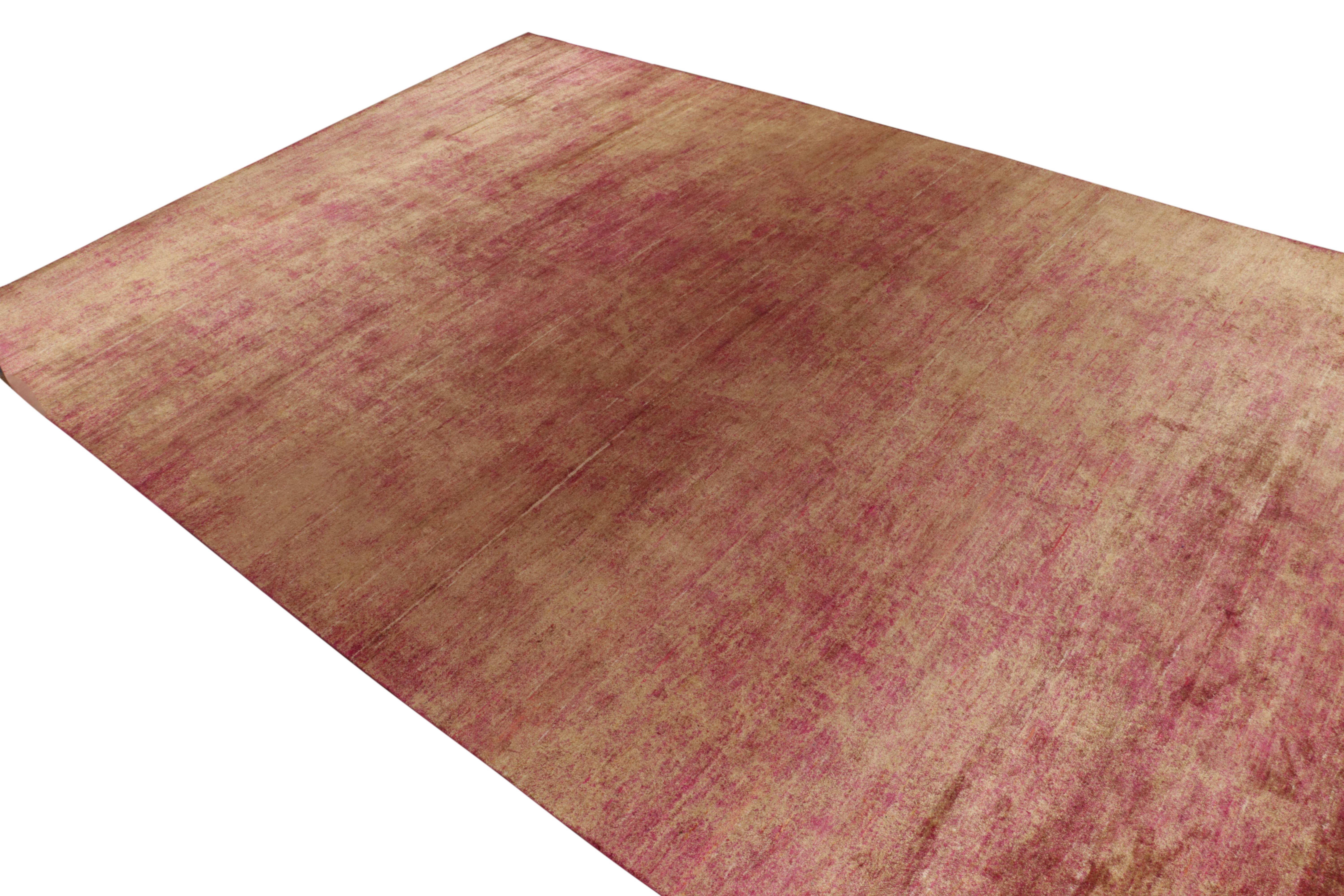 Rug and Kilim’s Oversized Contemporary Rug in Red and Gold Striations ...