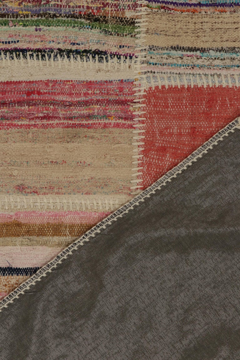 Rug and Kilim’s Patchwork Kilim Rug in Polychromatic Stripes For Sale ...