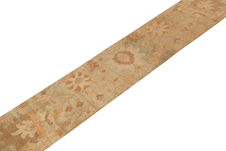 Rug and Kilim’s Persian Sultanabad Style Runner in Blue with Orange ...