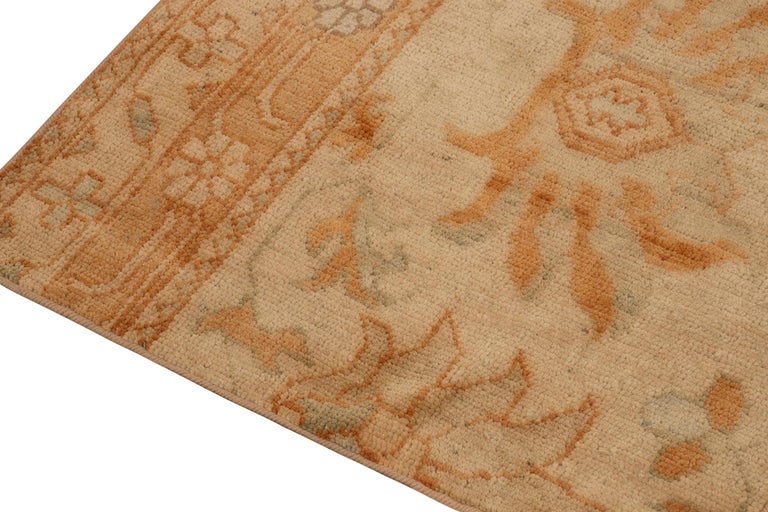 Rug and Kilim’s Persian Sultanabad Style Runner with Orange and Blue ...