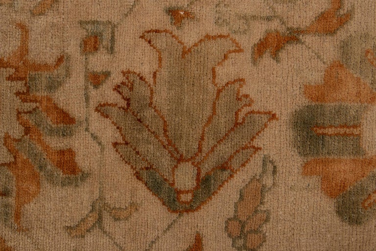 Rug and Kilim’s Persian Sultanabad Style Runner with Orange and Blue ...