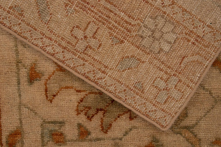 Rug and Kilim’s Persian Sultanabad Style Runner with Orange and Blue ...