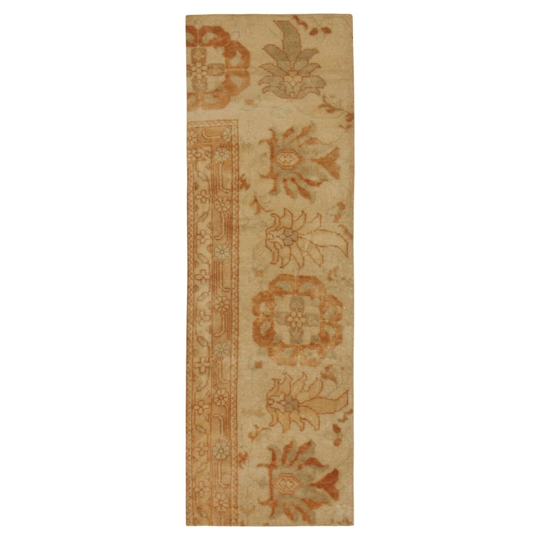 Rug and Kilim’s Persian Sultanabad Style Runner with Orange and Blue ...