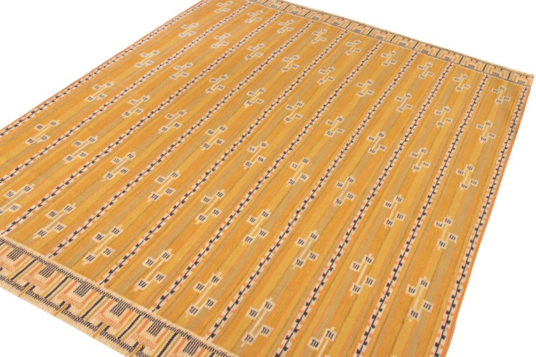 Rug and Kilim’s Scandanavian Style Kilim Rug in Beige and Yellow ...